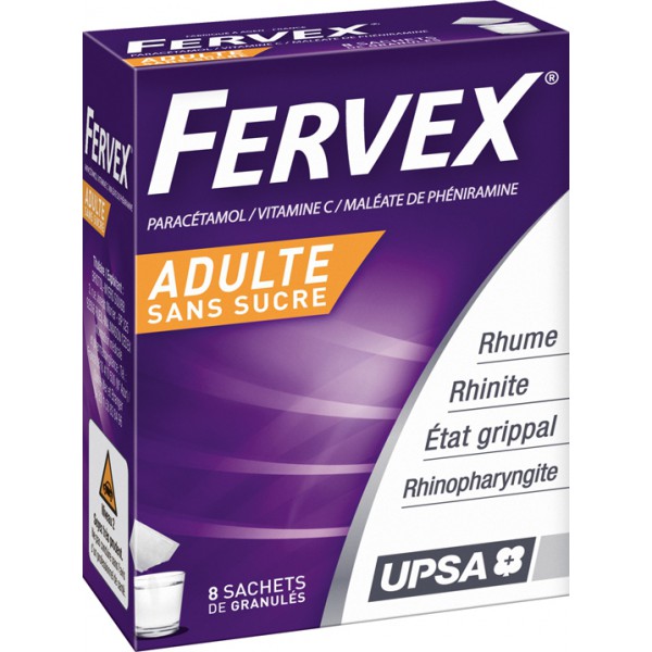 La pharmacie rolland : FERVEX ADULTE sans sucre (8 sachets)